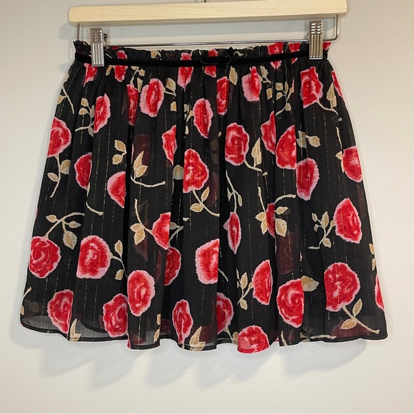 kate spade | Bottoms | Kate Spade Girls Floral Metallic Chiffon Skirt ...